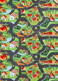 Vopi | Dětský koberec Crazy village - Kruh 120 cm průměr