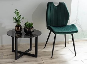 Casarredo Jídelní čalouněná židle CORA VELVET zelená/černá