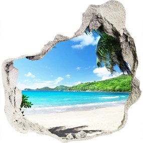 Wallmuralia Nálepka fototapeta 3D výhled Seychely pláž 75x75 cm
