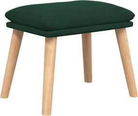 Relaxační křeslo s podnožkou tmavě zelené textil 3097887