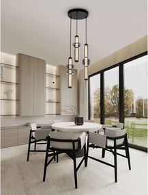 Šedé skleněné LED stmívatelné závěsné svítidlo ø 38 cm Ulon – Nova Luce