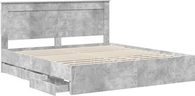 Rám postele s čelo Betonově šedá 180 x 200 cm Inženýrské dřevo 3410159