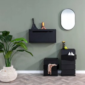 Černý kovový výklopný závěsný botník Sportiva – Spinder Design