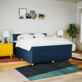 Box spring postel s matrací modrá 200x200 cm textil 3286786