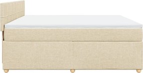 Box spring postel s matrací krémová 200x200 cm textil 3286792