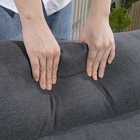 HOMCOM Sedací pytel s funkcí postele, sklápěcí opěrka, skládací, do 120 kg, 70 x 72 x 56 cm, tmavě šedá