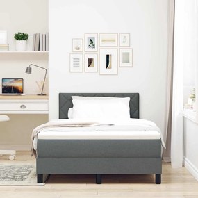 Postel s boxspringem s polštářem Tmavě šedá 120 x 190 cm textil 3338980