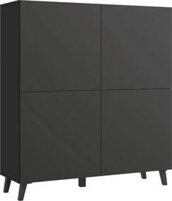XXXLutz VYSOKÁ KOMODA, černá, 120/128/39 cm P & B - Online Only komody - 002778008202