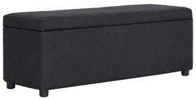 Lavice s úložným prostorem 116 cm černá polyester 281323