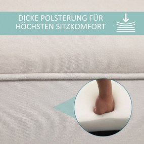 HOMCOM Lavice do ložnice lavice k posteli, čalouněná lavice v šedé barvě, MDF a pěna, 102x31x51cm| Aosom