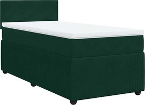 Box spring postel s matrací tmavě zelená 90x190 cm samet 3289911