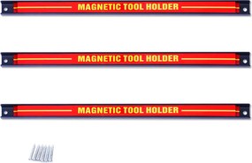 Costway Sada 3 magnetických nástěnných držáků na nářadí, červený