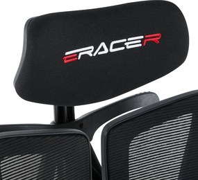 Herní  ergonomická  židle ERACER H3246 — síť / látka, černá