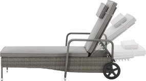 Polohovatelné ratanové lehátko BestBerg BBRF-1142G / šedá