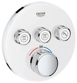 Grohe Grohtherm SmartControl - Termostatická vanová baterie pod omítku se 3 ventily, měsíční bílá 29904LS0