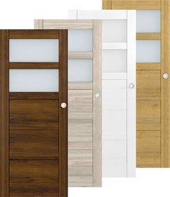 posuvné interiérové dveře do pouzdra BRAGA model 3 Průchozí rozměr: 70 x 197 cm, Orientace dveří: Levé dveře, Dekor: Dub Aljaška