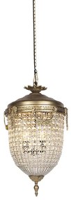 Art Deco závěsná lampa krystal se zlatem 40 cm - Cesar