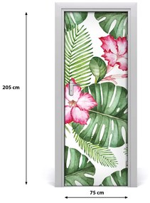 Samolepící fototapeta na dveře havajský vzor 75x205 cm