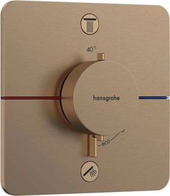 Hansgrohe ShowerSelect Comfort Q - Termostatická baterie pod omítku, pro 2 spotřebiče, kartáčovaný bronz 15586140