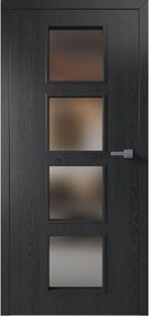 Solodoor Interiérové dveře Etta 4, 70 L, 70 × 197cm, fólie, levé, dub Boston, prosklené