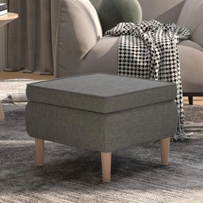 Stolička s dřevěnými nohami světle šedá textil 329446