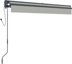 Elektrická markýza s LED osvětlením BestBerg BBSU-EL295LG / 295 x 250 cm / světle šedá