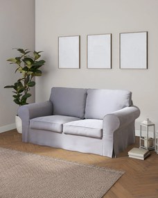 Potah na pohovku IKEA  Ektorp 2-místná, nerozkládací barva šedá látka lesklé, sametová