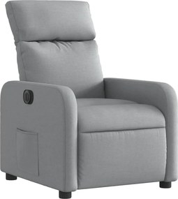 Elektrické polohovací křeslo světle šedé textil 3206681
