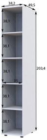 Regál otevřený Gelar 38.2x49.5x203.4 Grafit