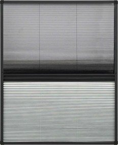 Plisovaná okenní síť proti hmyzu se zástěnou hliník 80 x 100 cm 148683