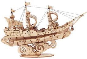 RoboTime dřevěné 3D puzzle Vojenská plachetnice