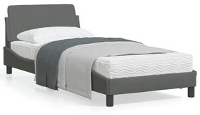 Rám postele s čelem tmavě šedý 90x200 cm textil - Default Title