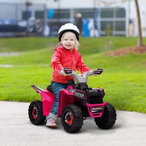 HOMCOM dětská elektrická čtyřkolka Mini elektrická čtyřkolka 6V s funkcí jízdy vpřed a vzad pro děti od 1 5 do 3 let 25 kmh růžová | Aosom.de