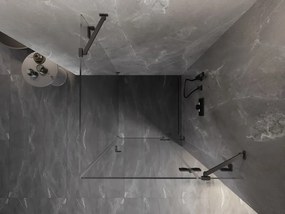 Mexen Lunar, výklopný sprchový kout pravý 70 x 70 cm, 8mm čiré sklo, profil grafit broušený, 834-070-070-66-00-P