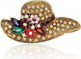 Flamenco Mystique Elegantní Ozdobná Brož CRYSTAL CAPSULE BZ114, 5.3x2.7 cm, Bez Niklu a Chromu