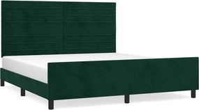 Rám postele bez matrace tmavě zelená 160 x 200 cm samet 3125827