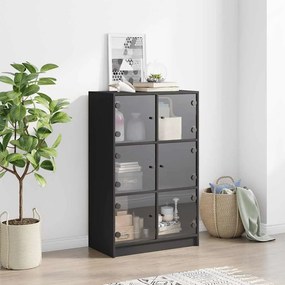 Highboard s dvířky černý 68 x 37 x 109 cm kompozitní dřevo 3295851