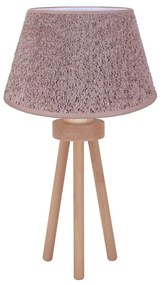 Duolla - Stolní lampa BOUCLE 1xE27/15W/230V pr. 28 cm hnědá/dřevo