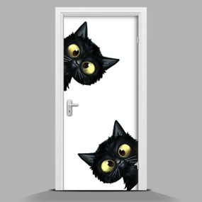 Wallmuralia Nálepka na dveře Dvě kočky 75x205
