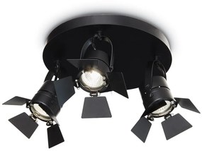 Bodové stropní a nástěnné svítidlo Ideal Lux Ciak AP3 nero 095691 černé 28,5cm