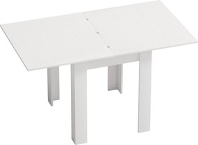 HOMCOM rozkládací jídelní stůl pro 4-6 osob z dřeva a oceli, 140x80x77,5 cm, bílé dřevěné provedení
