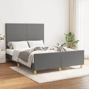 Postel bez matrace tmavě šedá 140 x 200 cm textil 3124896