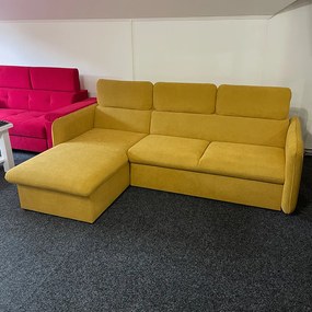 Malá sedací souprava SLIM | 179x235 cm | LEVÁ | 74 modrá | rozkládací + úložný prostor