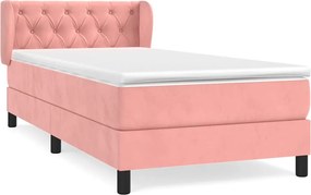 Box spring postel s matrací růžová 80 x 200 cm samet 3127642
