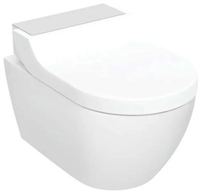 Geberit AquaClean - Elektronický bidet Tuma Comfort s keramikou, závěsný, TurboFlush, SoftClosing, KeraTect, kartáčovaná nerezová ocel 146.290.FW.1