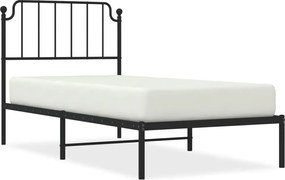 vidaXL Kovový rám postele s čelem 90 x 200 cm [373880] Barva: Černá