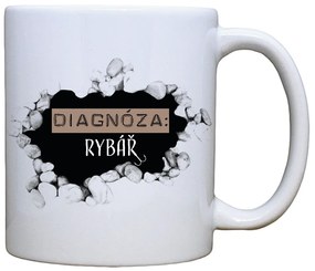 Super plecháček Keramický hrnek s potiskem diagnóza rybář Objem a motiv: 200 ml bílý uvnitř