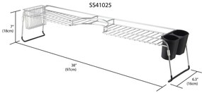 Arte Regal Organizér ke dřezu, nerezová police na dřez s výřezem na baterií, 97x16x19cm