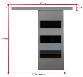 Expedo Posuvné dveře LIVELLO IV + tichý dojezd, 106x205, šedá