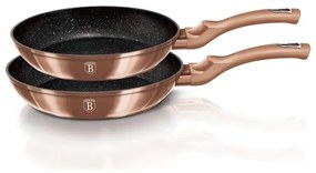 BERLINGERHAUS Pánev s mramorovým povrchem sada 2 ks Rosegold Metallic Line BH-1611